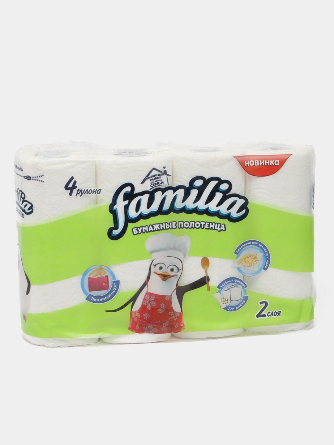 Бумажные полотенца Familia Classic, 2 слоя 4 шт купить по низким ценам ...
