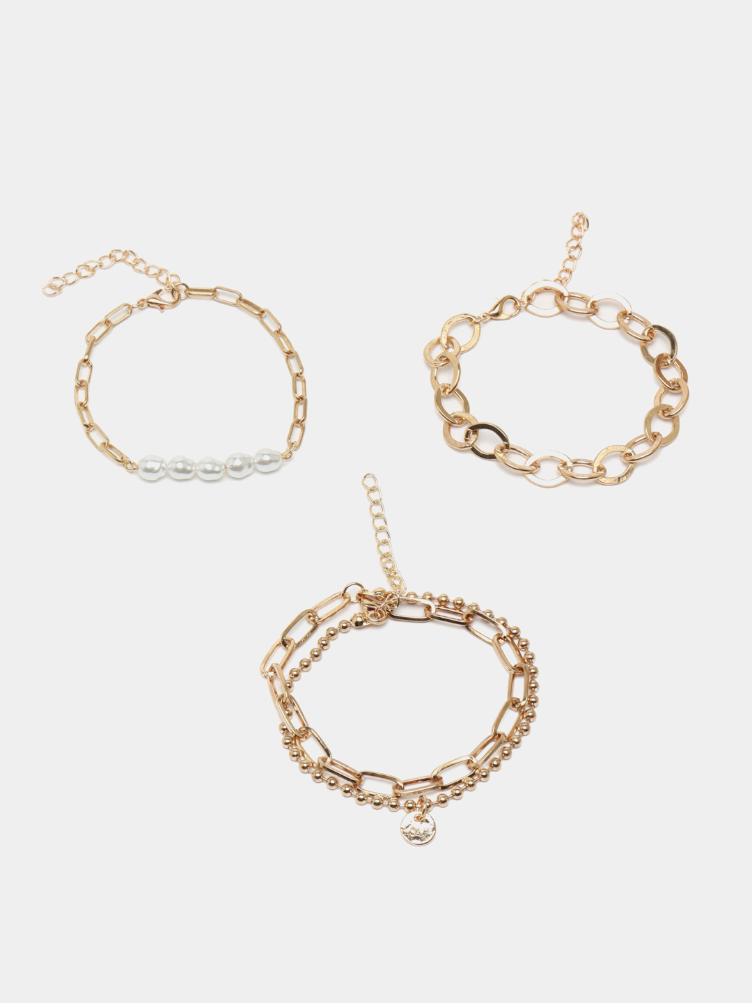 Ayollar marvaridli, ko'p qatlamli, qo'lda zanjirlar to'plami, oltin va ...