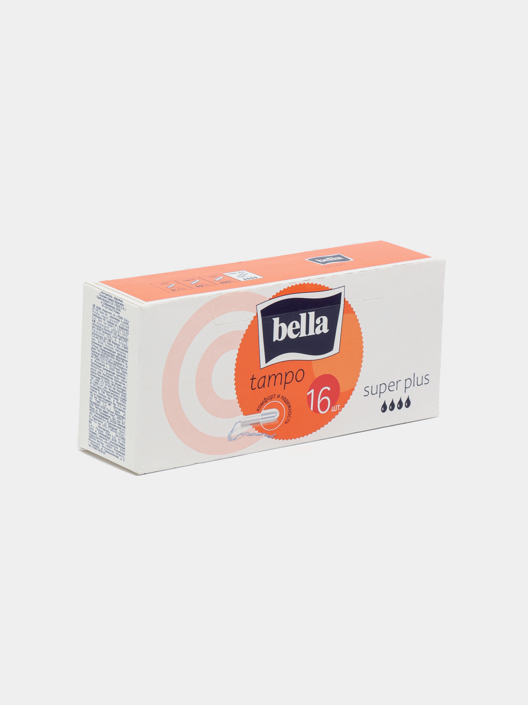 Тампоны Bella Premium Comfort Super Plus, без аппликатора 4 капли, 16 ...