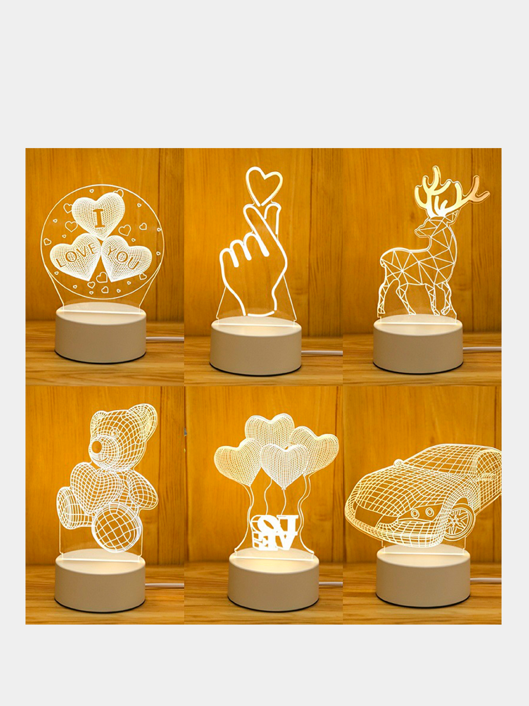 Купить 3D Светильник ночник светодиодный LED, USB, 12 видов за 95000 ...