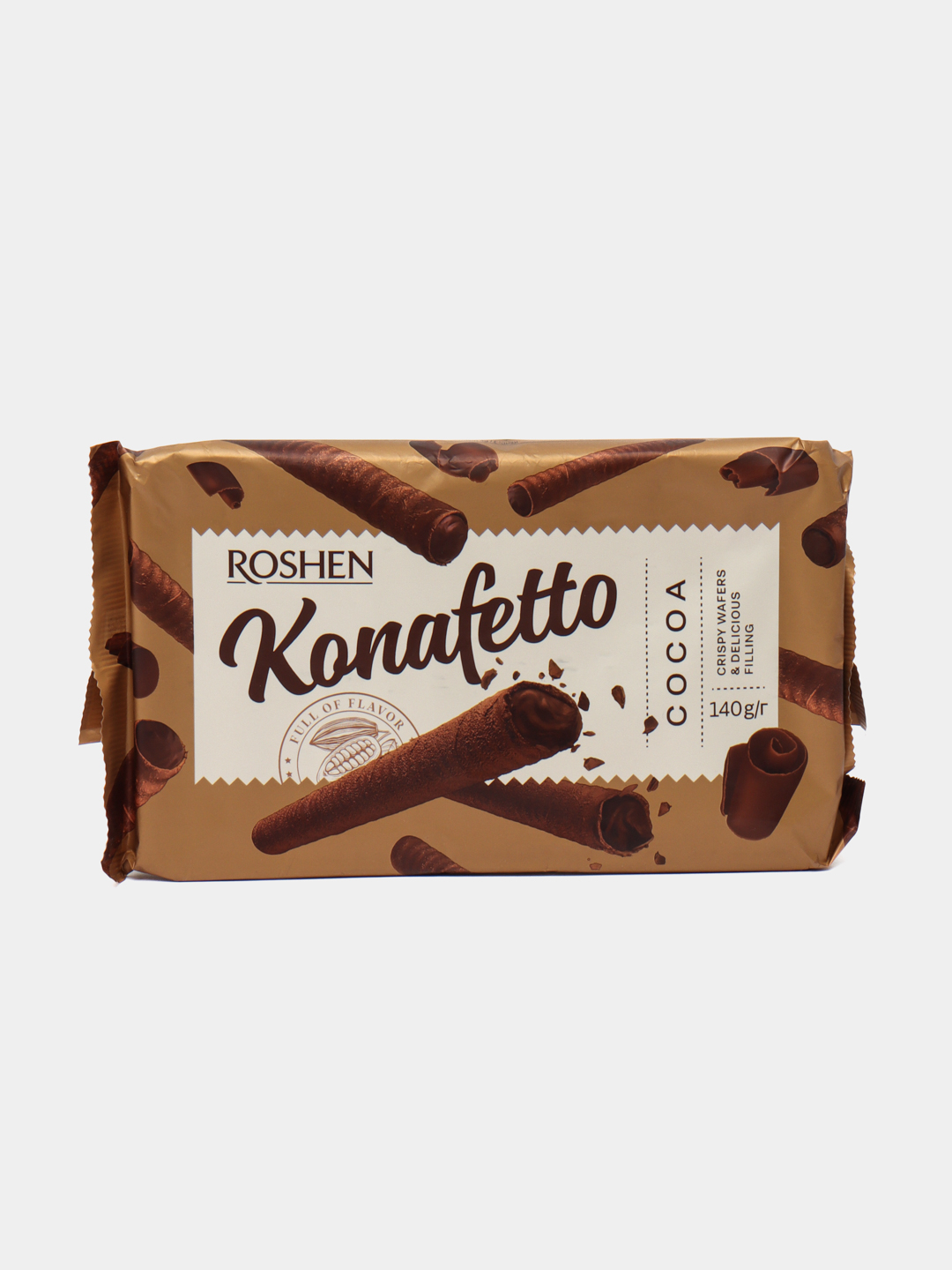 Вафельные трубочки Roshen Konafetto cocoa крем-какао, 140 г отзывы на Uzum Market