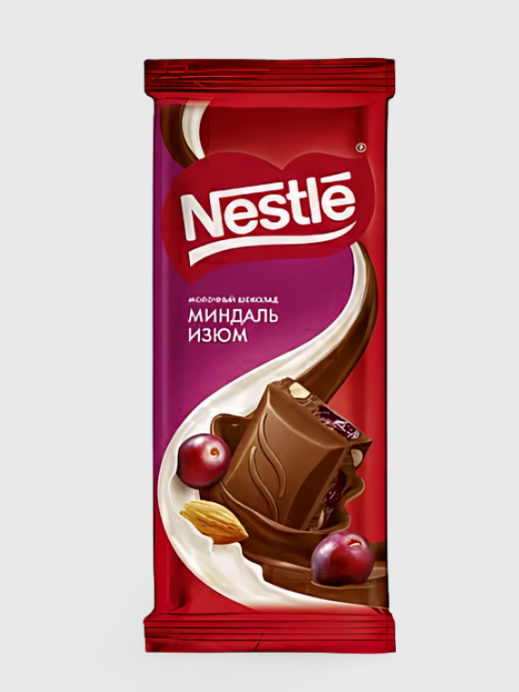 Shokolad Nestle, sutli, bodom va mayiz bilan, 82 gni arzon narxda sotib ...