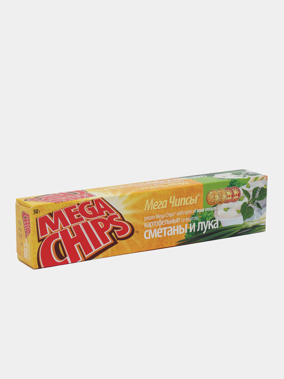 Чипсы картофельные Mega Chips, со вкусом сметаны и лука, 50 г купить по ...