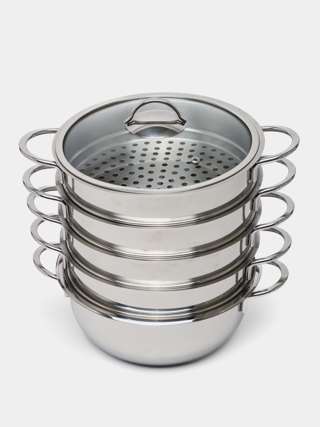 Manti qozon O.M.S 6090-C, zanglamaydigan po'latdan yasalgan, besh qavatli, 24 * 10 sm, 4 litrni ...