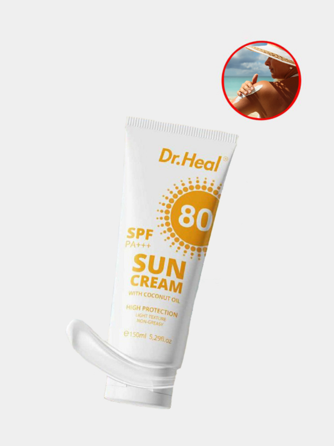 Купить Солнцезащитный крем Dr. Heal, Большой Объем, SPF 80 PA+++, 150 ...