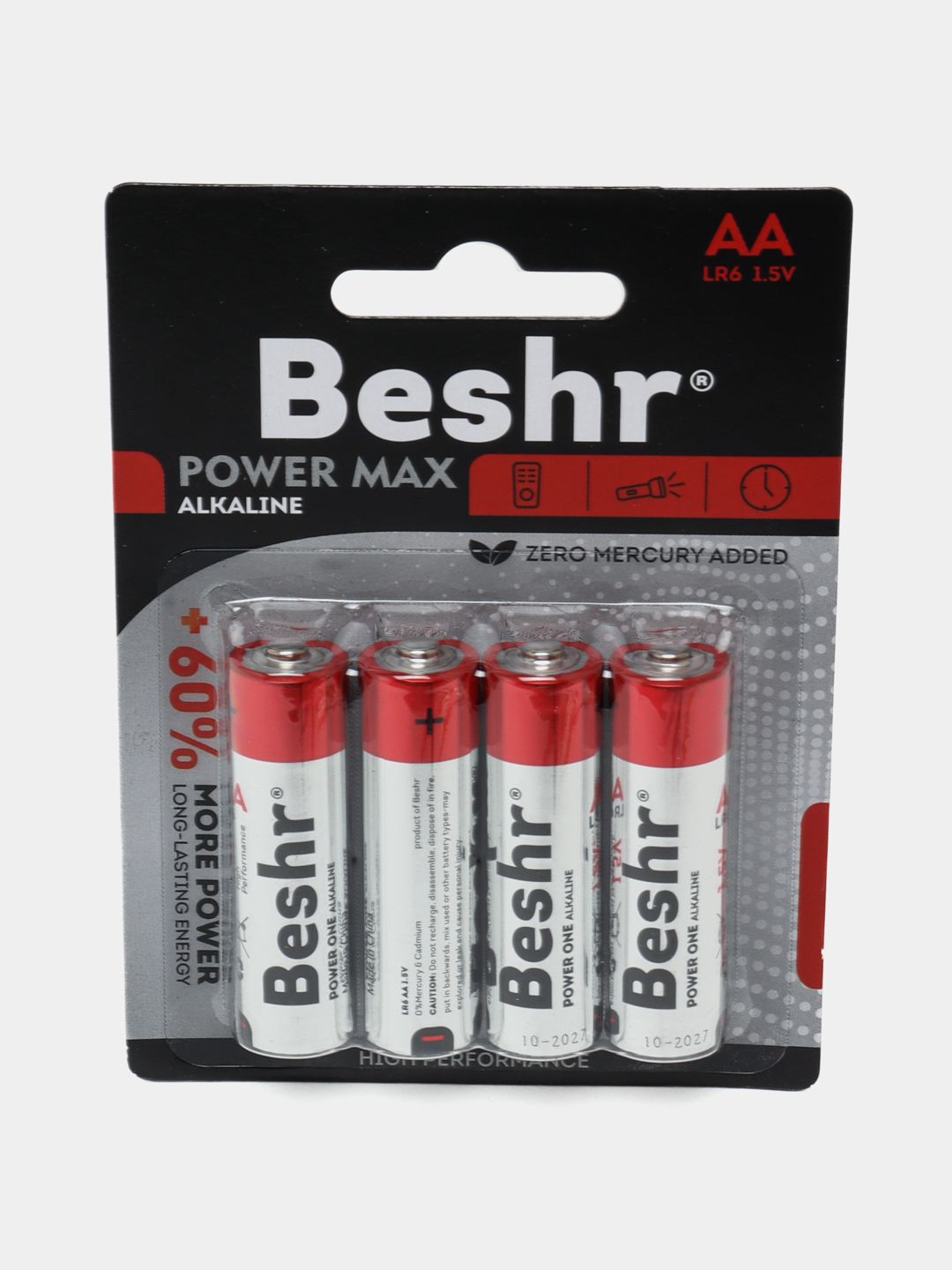 Батарейки Beshr Power Max Alkaline AA 4B купить по низким ценам в ...