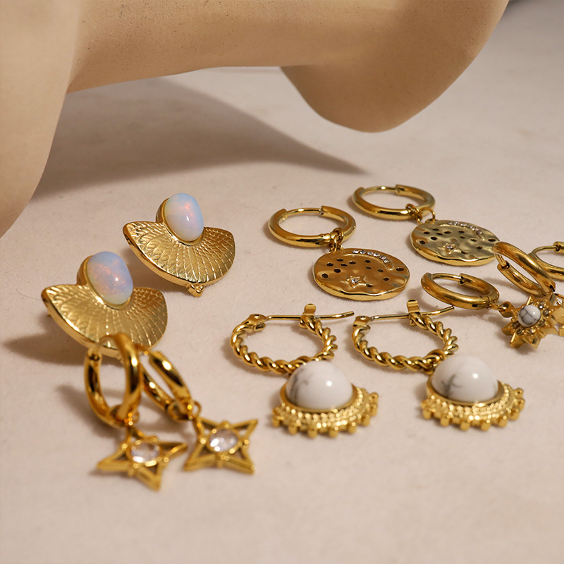 Серьги винтажные со вставкой из натурального камня Soul jewelry купить ...