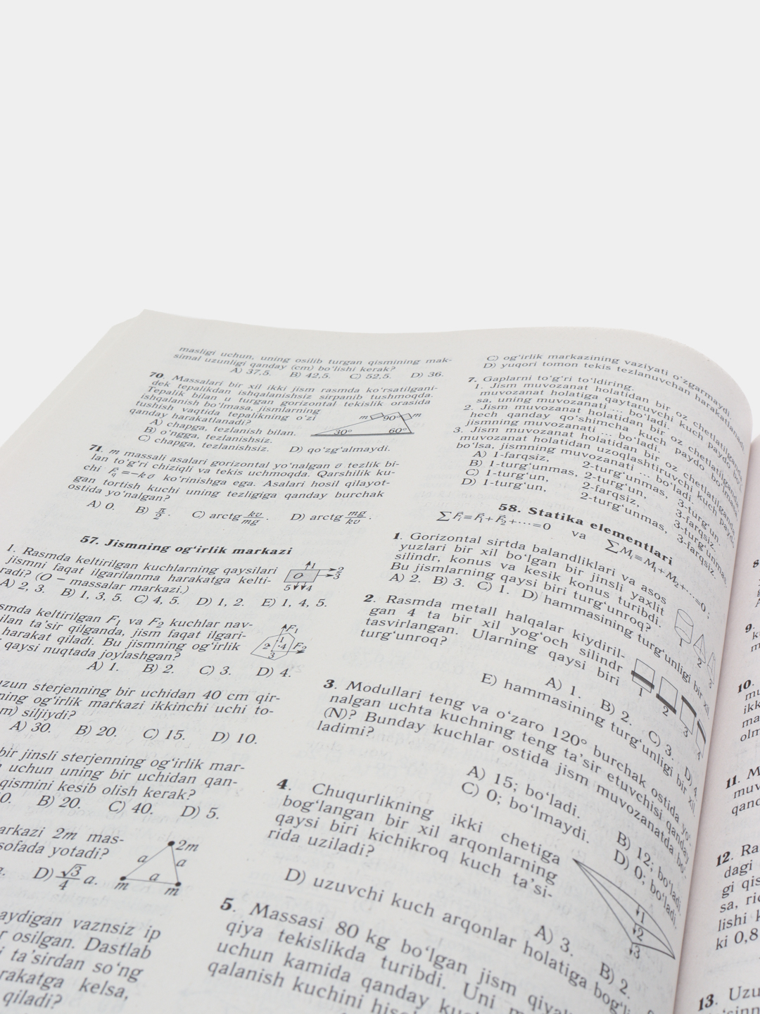 Fizikadan testlar to'plami, Abduraim Uzoqov 50000 so'mga 33% chegirma ...
