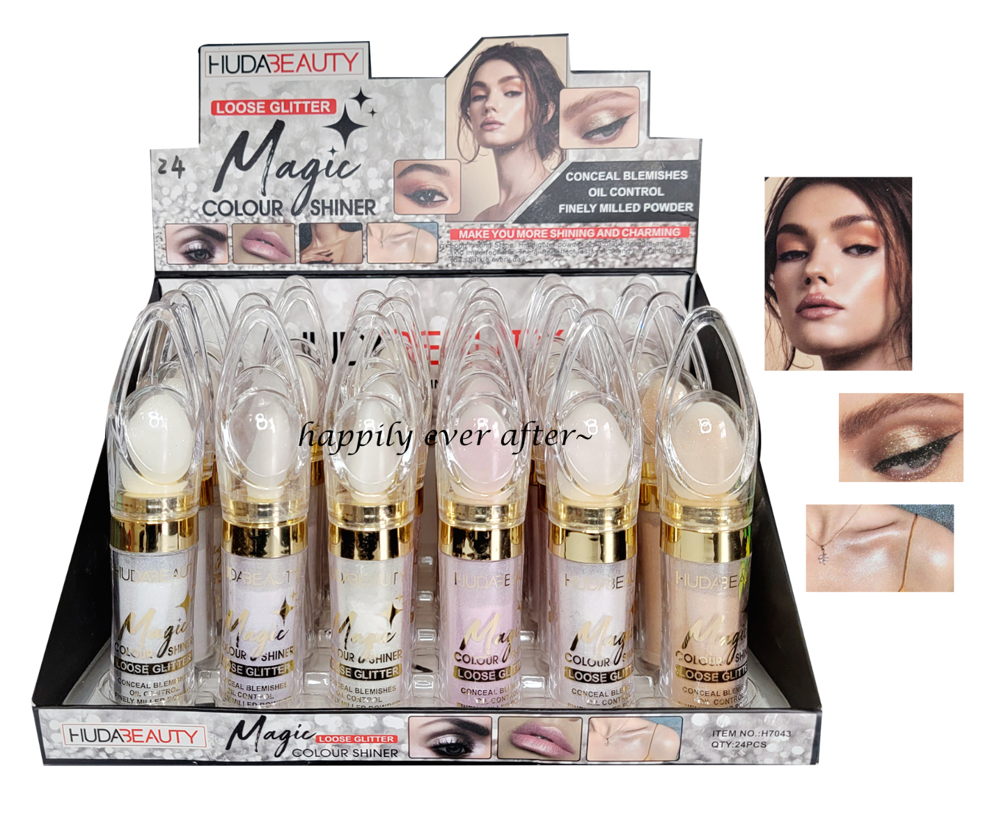 Рассыпчатый хайлайтер для лица и тела HudaBeauty Glitter, с высоким ...