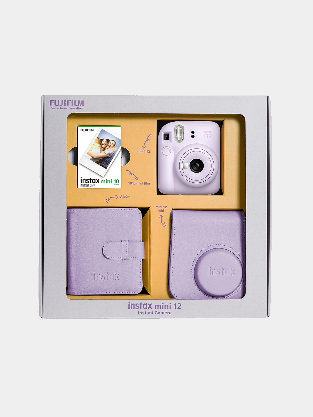Подарочный набор Fujifilm Instax Mini 12, фотоаппарат Instax Mini 12 в ...
