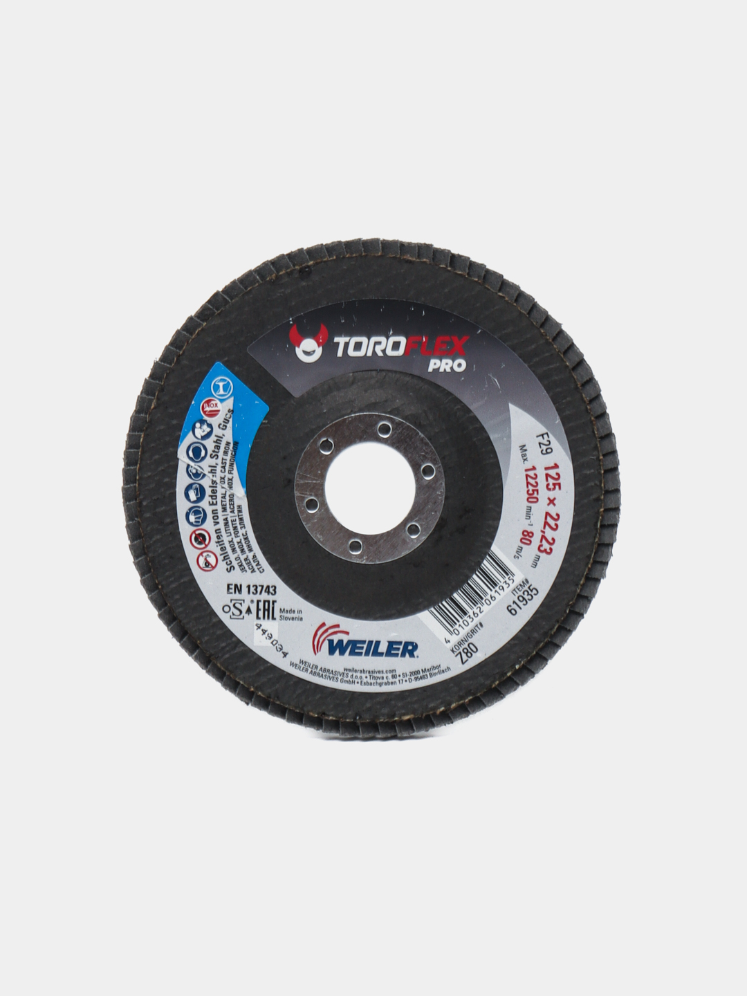 Шлифовальный диск Weiler ToroFlex ZK80, лепестковый, 125 * 22, 23 LBD-K ...