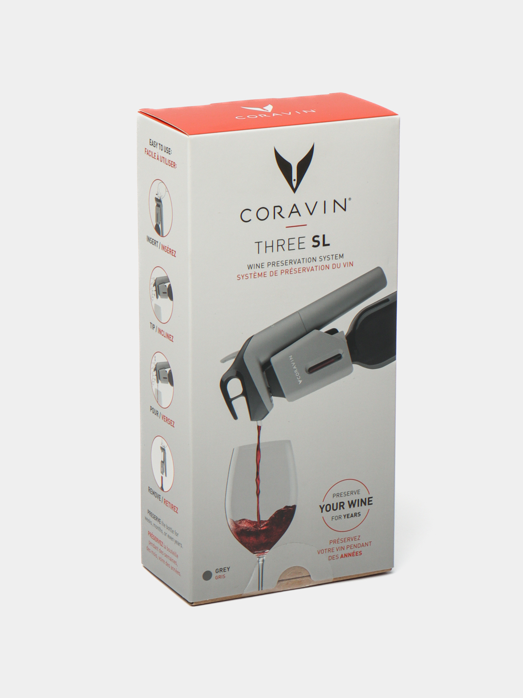 Система хранения вина Coravin Timeless Three SL Wine, серый купить по низким ценам в интернет ...