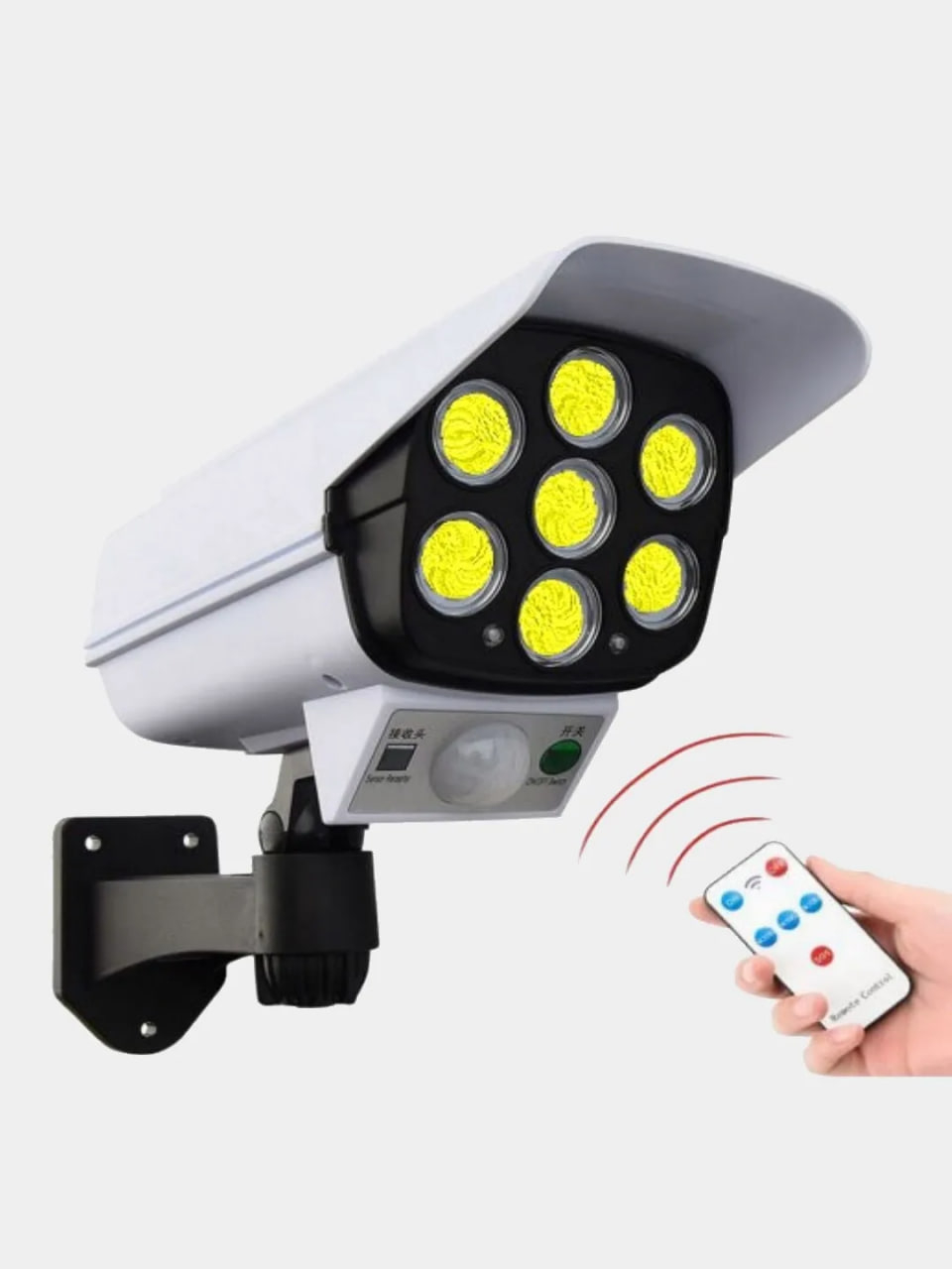 Уличный светильник, прожектор 2 в 1 с датчиком движения, муляж камеры ...