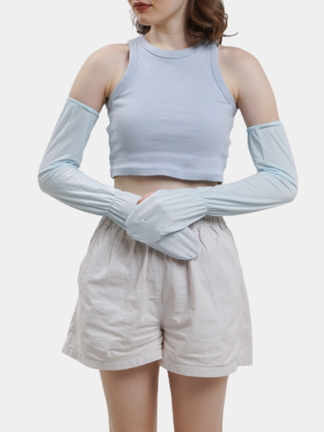 Нарукавники для защиты от солнца, женские, дышащие, нежные расцветки ...