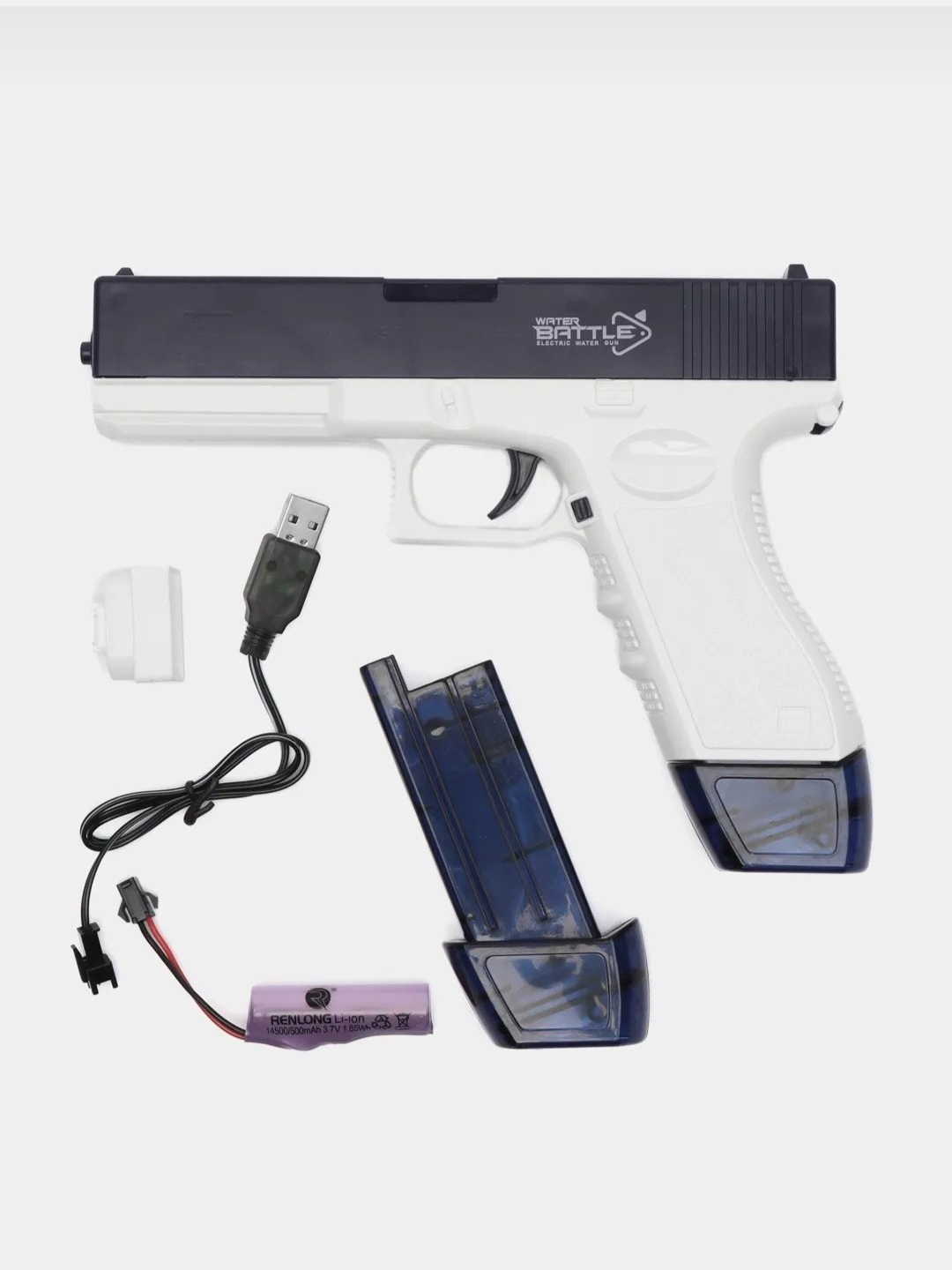 Пистолет водяной Glock электрический, патрон для воды, с аккумулятором ...
