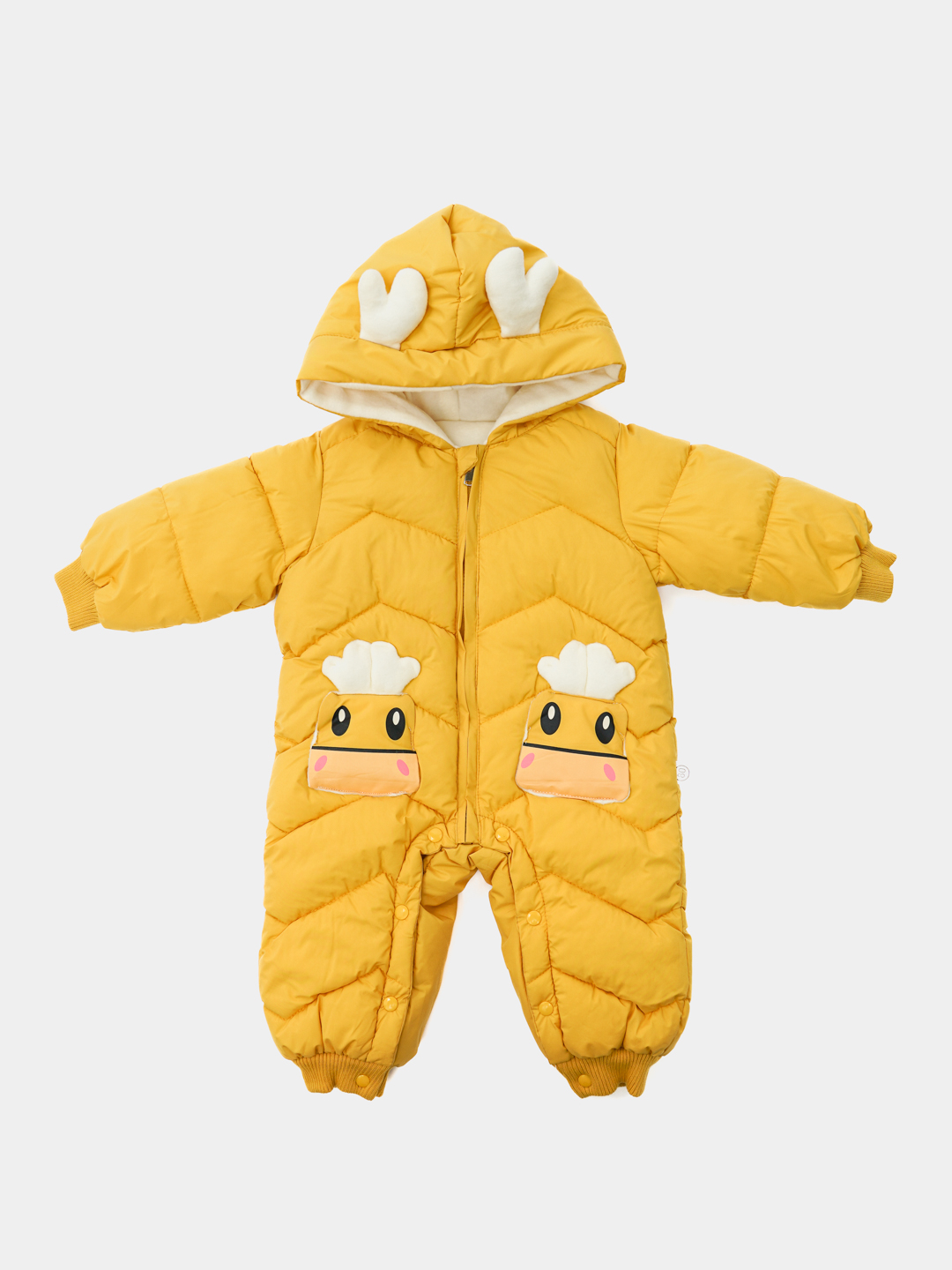 Chaqaloq uchun kapyushonli, isitilgan kombinezonni arzon narxda sotib oling — Uzum