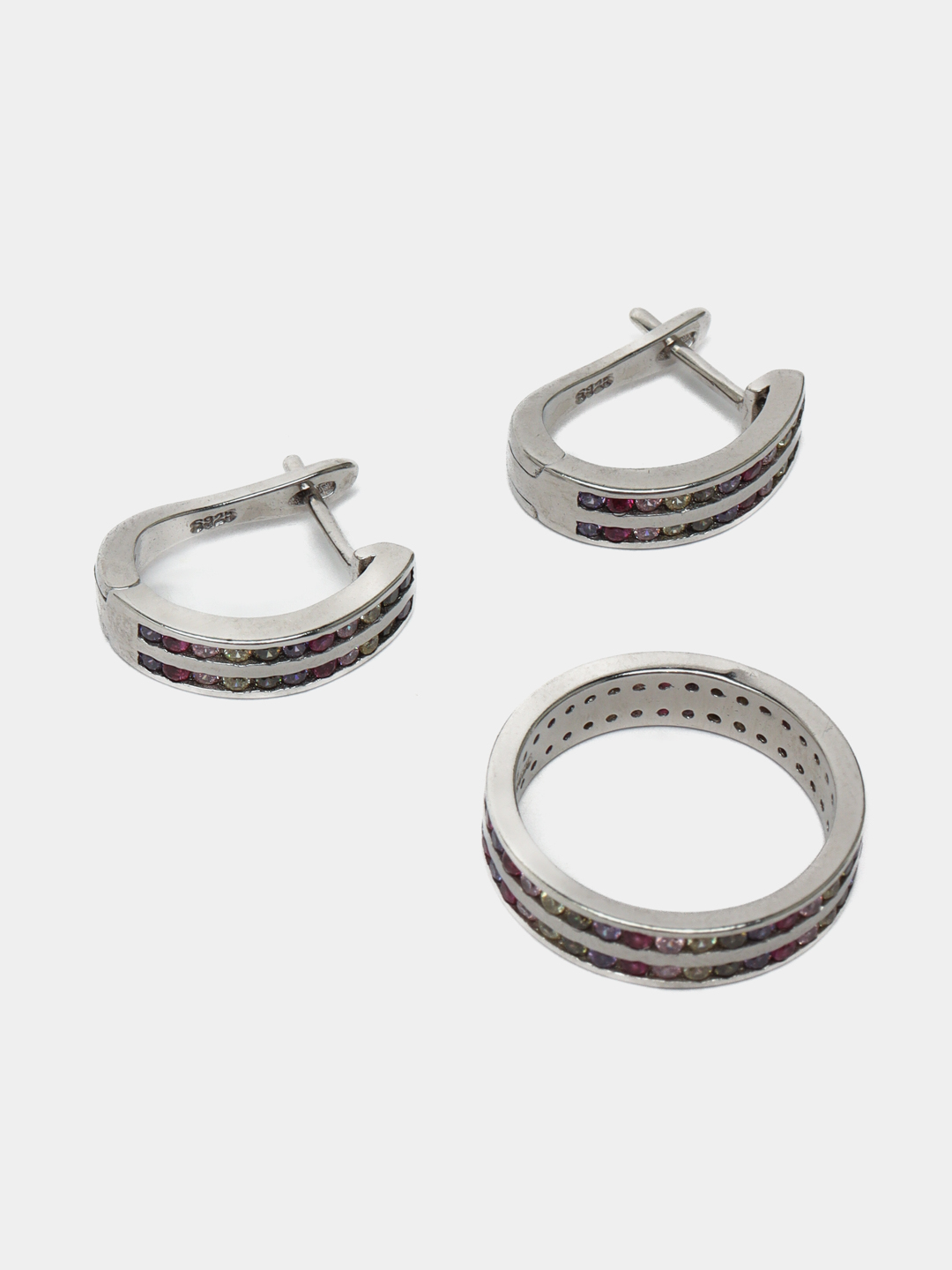 Kumush taqinchoqlar to'plami, uzuk va sirg'alar, 925 probani arzon ...