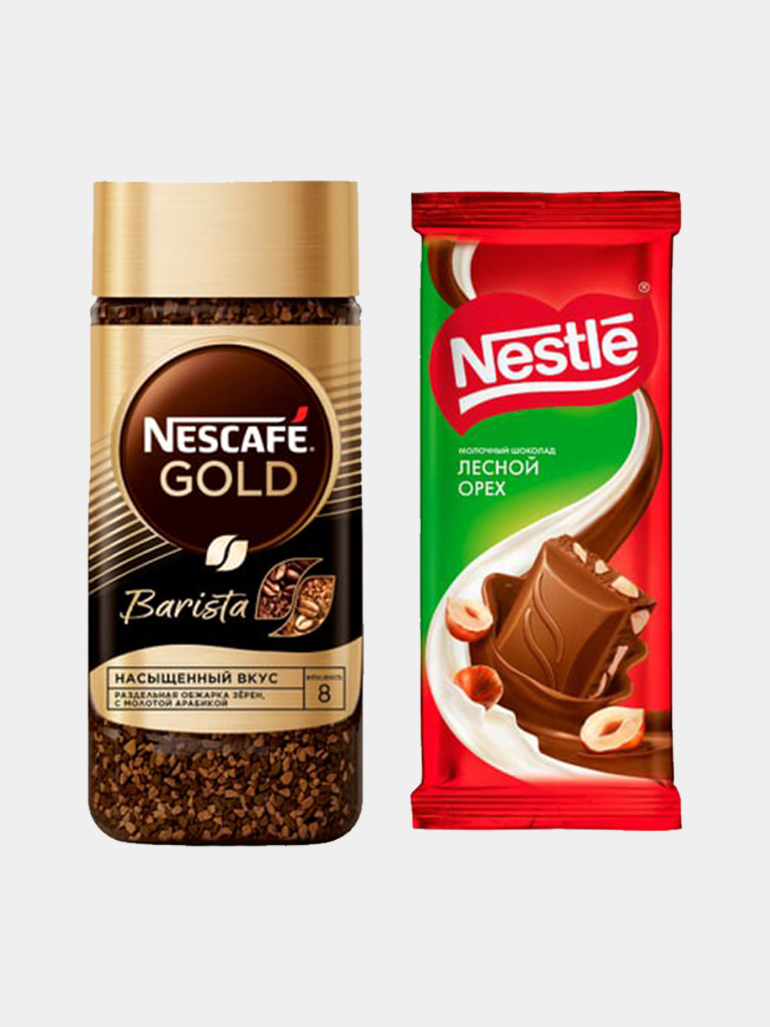 Растворимый кофе Nescafe Gold Barista, 85 г + Шоколад Nestle молочный с ...