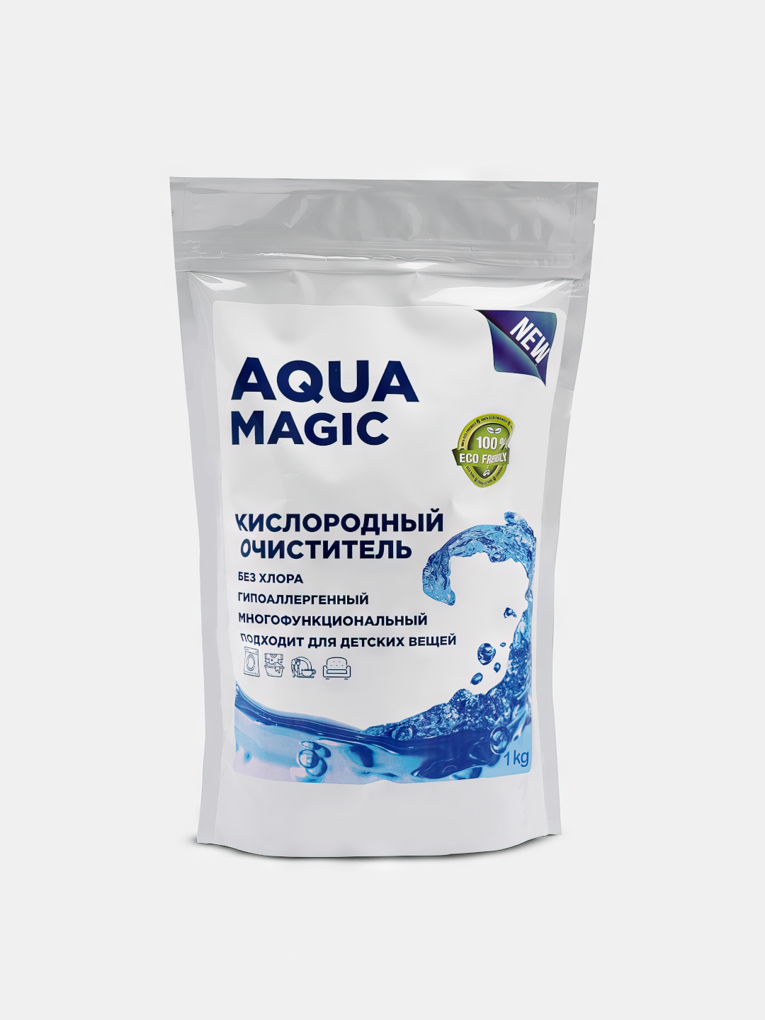 Кислородный очиститель, отбеливатель, пятновыводитель, Aqua Magic, 1 кг ...