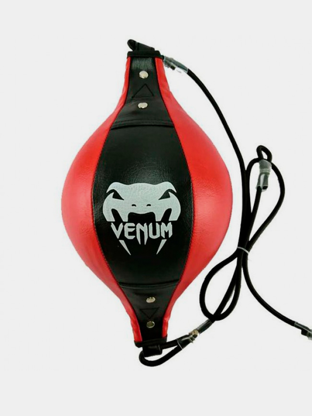 Груша Venum на растяжках, пневматическая, красно-черный, кожа, мяч ...