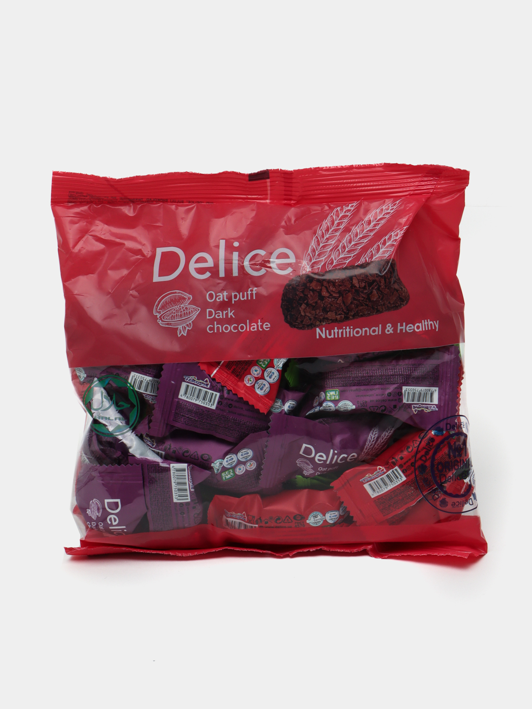 Печенье Delice из овсяных хлопьев с темным шоколадом без ГМО, халяль ...