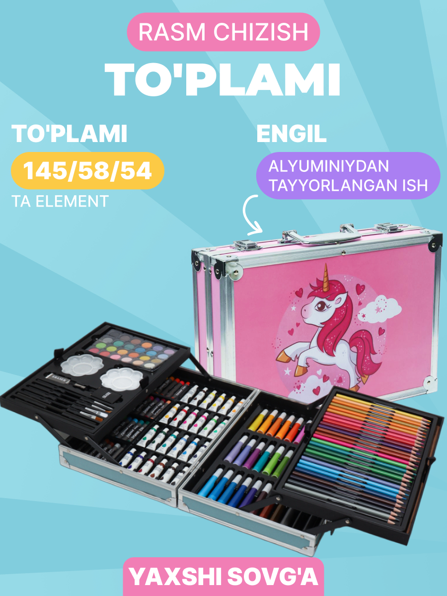 Rasm chizish to'plami: markerlar, flomasterlar, bo'yoqlar bilanni arzon ...