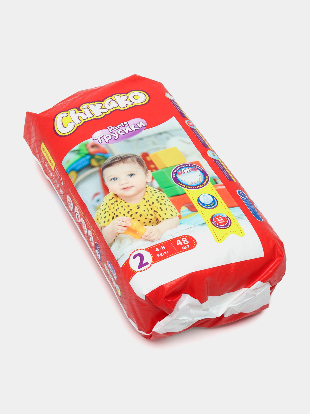 Подгузники-трусики детские "Chikako" памперсы, 2 размер, 4-8 кг, 48 шт ...