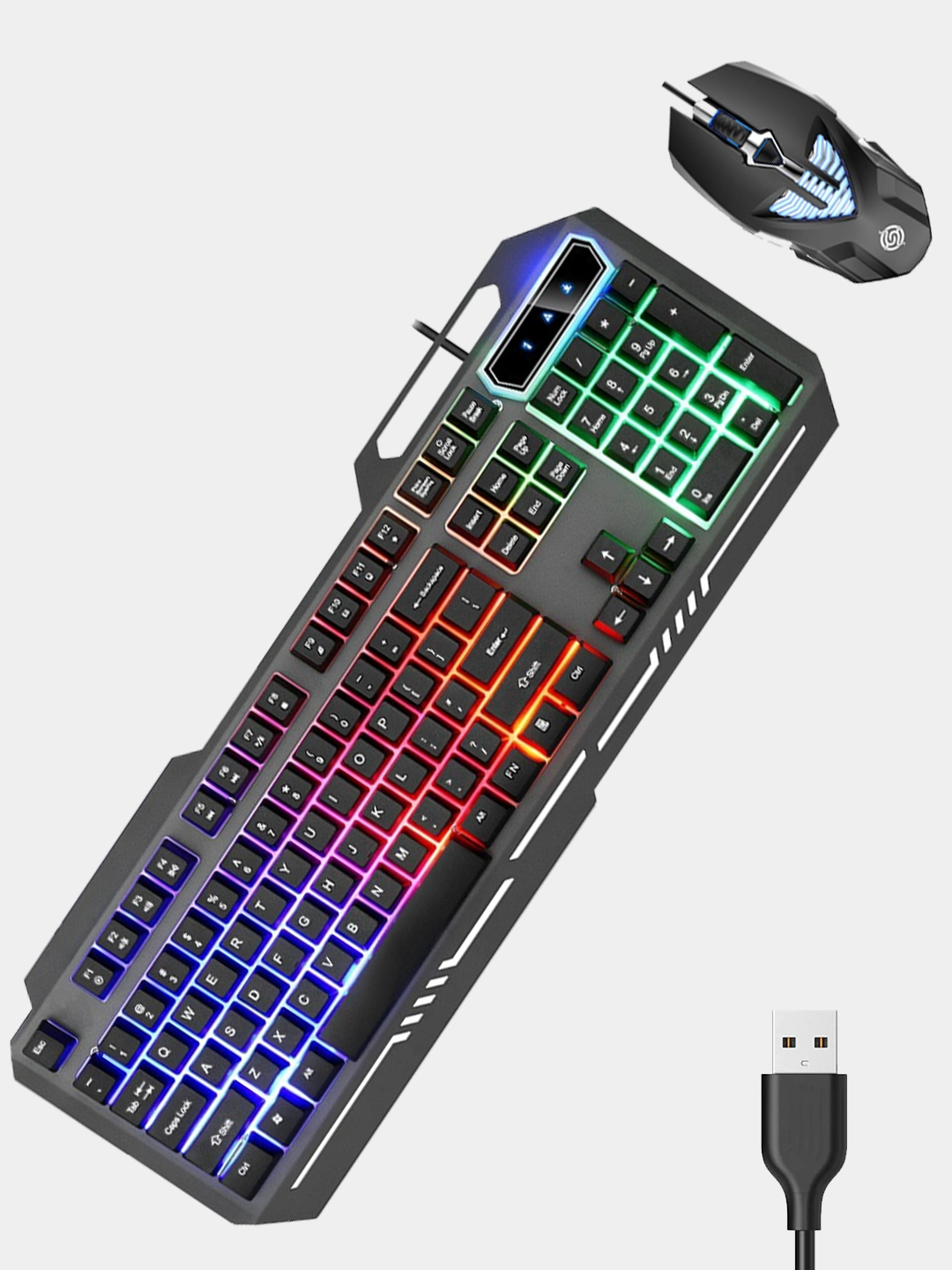 O'yin uchun klaviatura va sichqoncha Softech, RGB yoritgichlini arzon ...