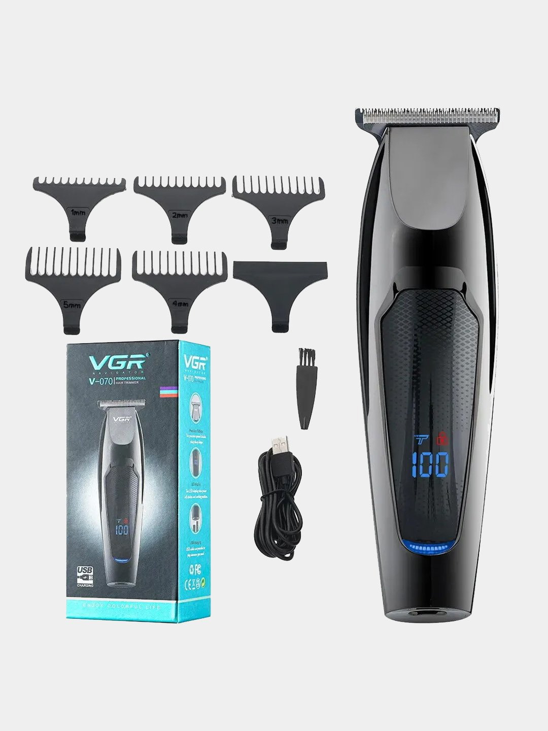 Беспроводная машинка для стрижки волос и бороды VGR V-070, триммер с ...