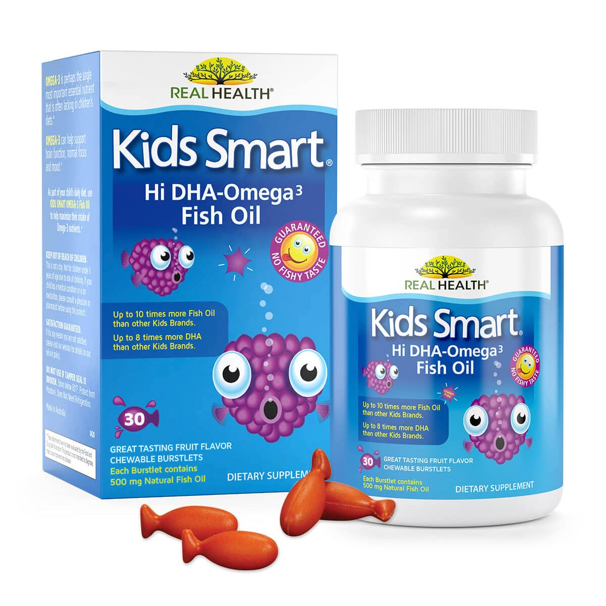 Bioglan, Kids Smart, рыбий жир с высоким содержанием омега 3 и ДГК ...
