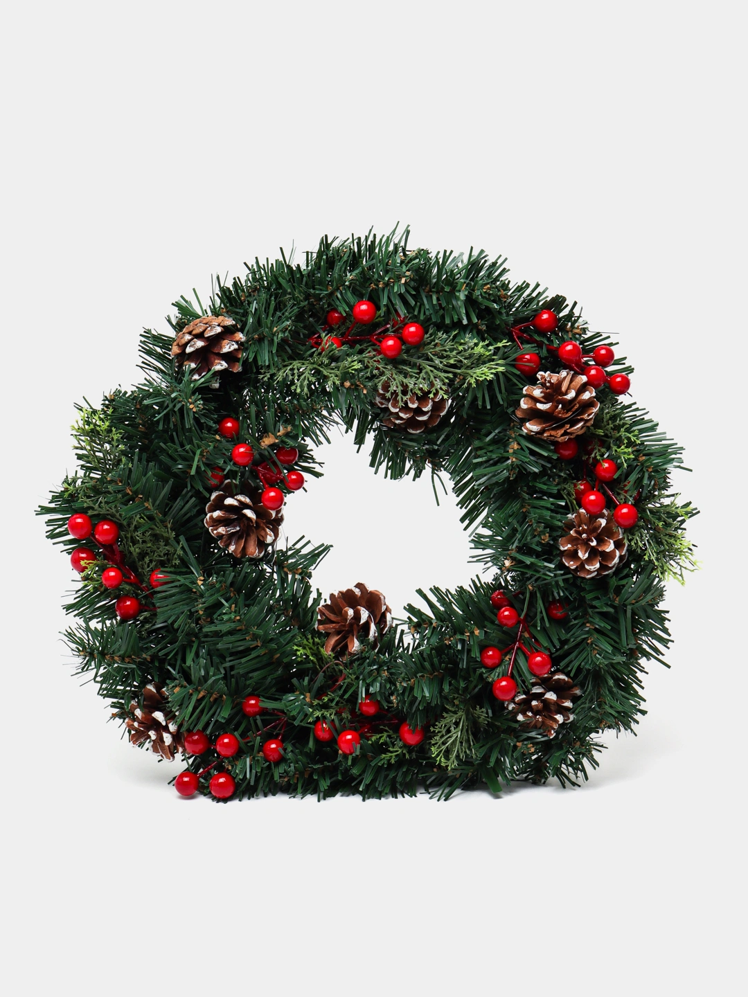 Яркий праздничный венок, для двери и камина на Новый Год и Рождество со ...