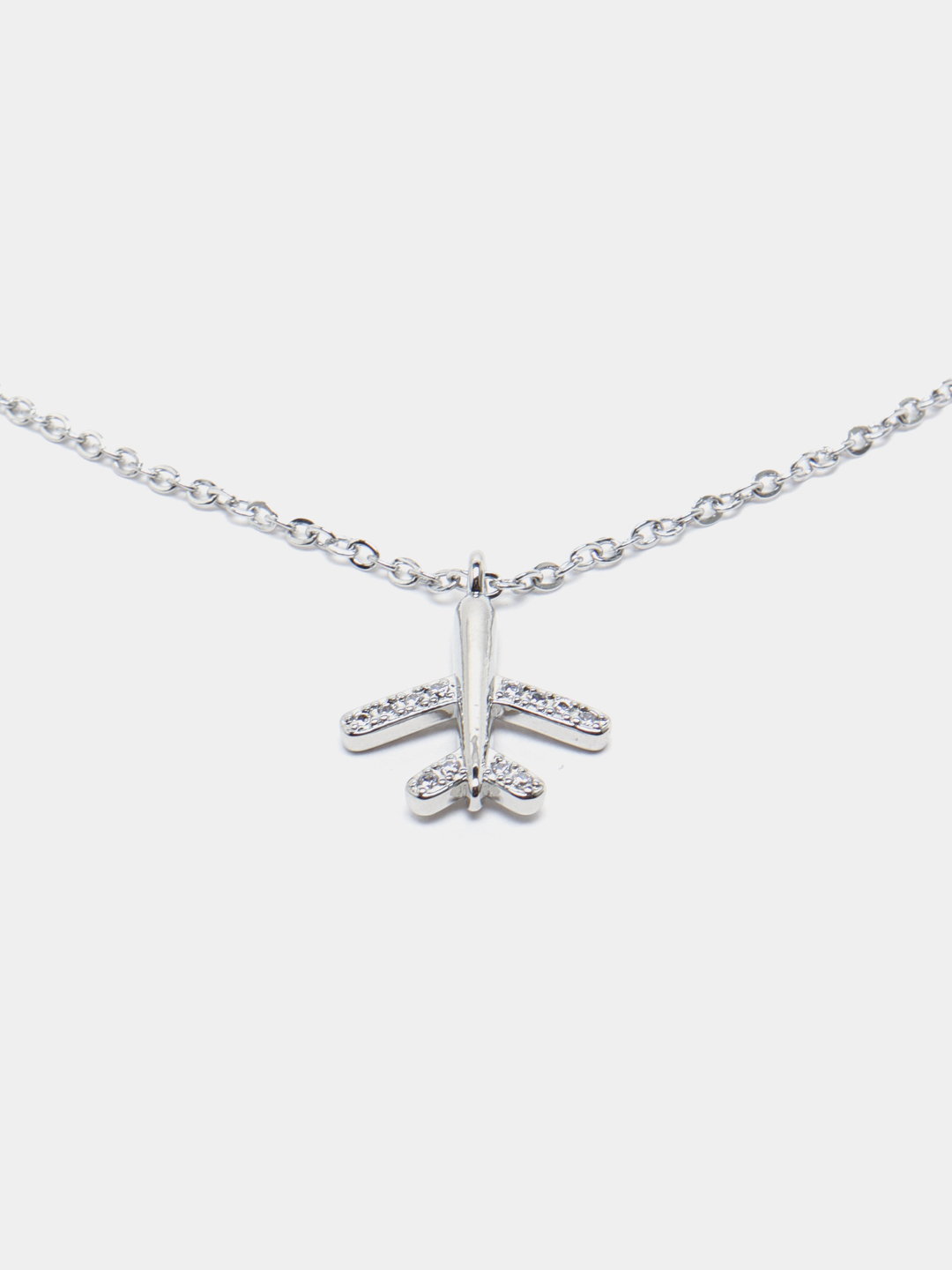 Ayollar zanjiri, samolyot shaklidagi kulon bilan, kumush rangni arzon ...