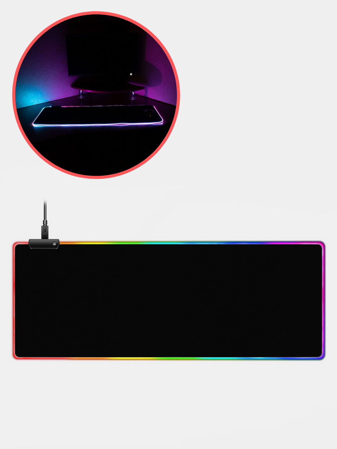 Kompyuter sichqonchasi uchun gilamcha, o'yinga, RGB yoritgichli, 3 o ...