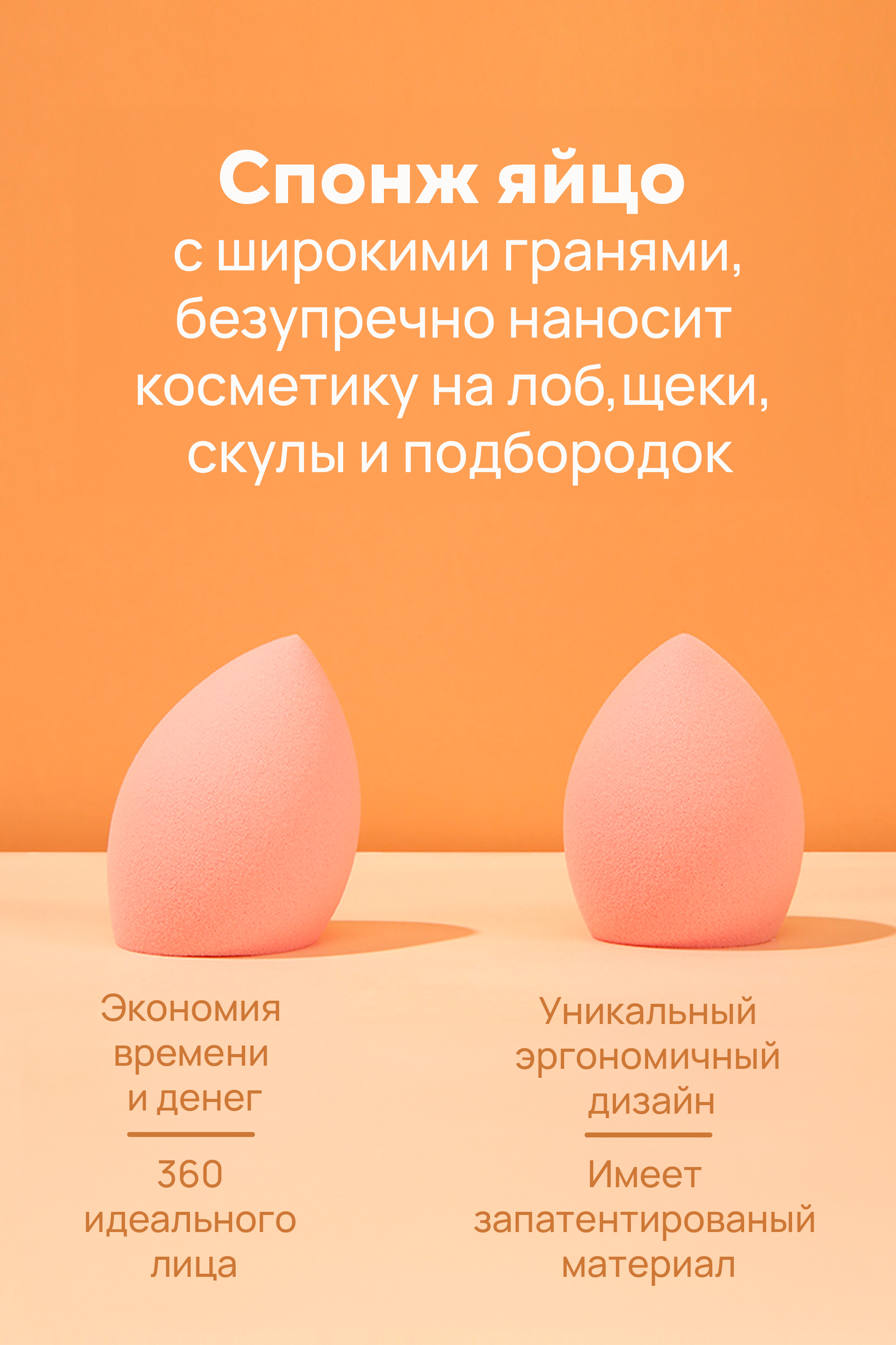 Спонж губка для макияжа, косметический спонжик в форме капли со скосом ...