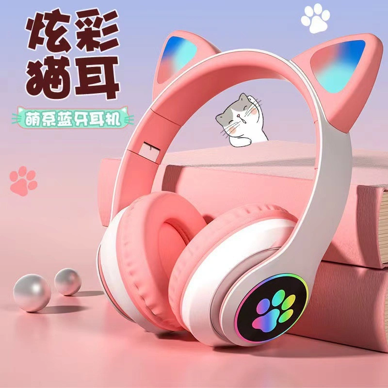 Simsiz quloqchin Cat Ear, yonadigan mushuk quloqlari bilan, Bluetooth ...