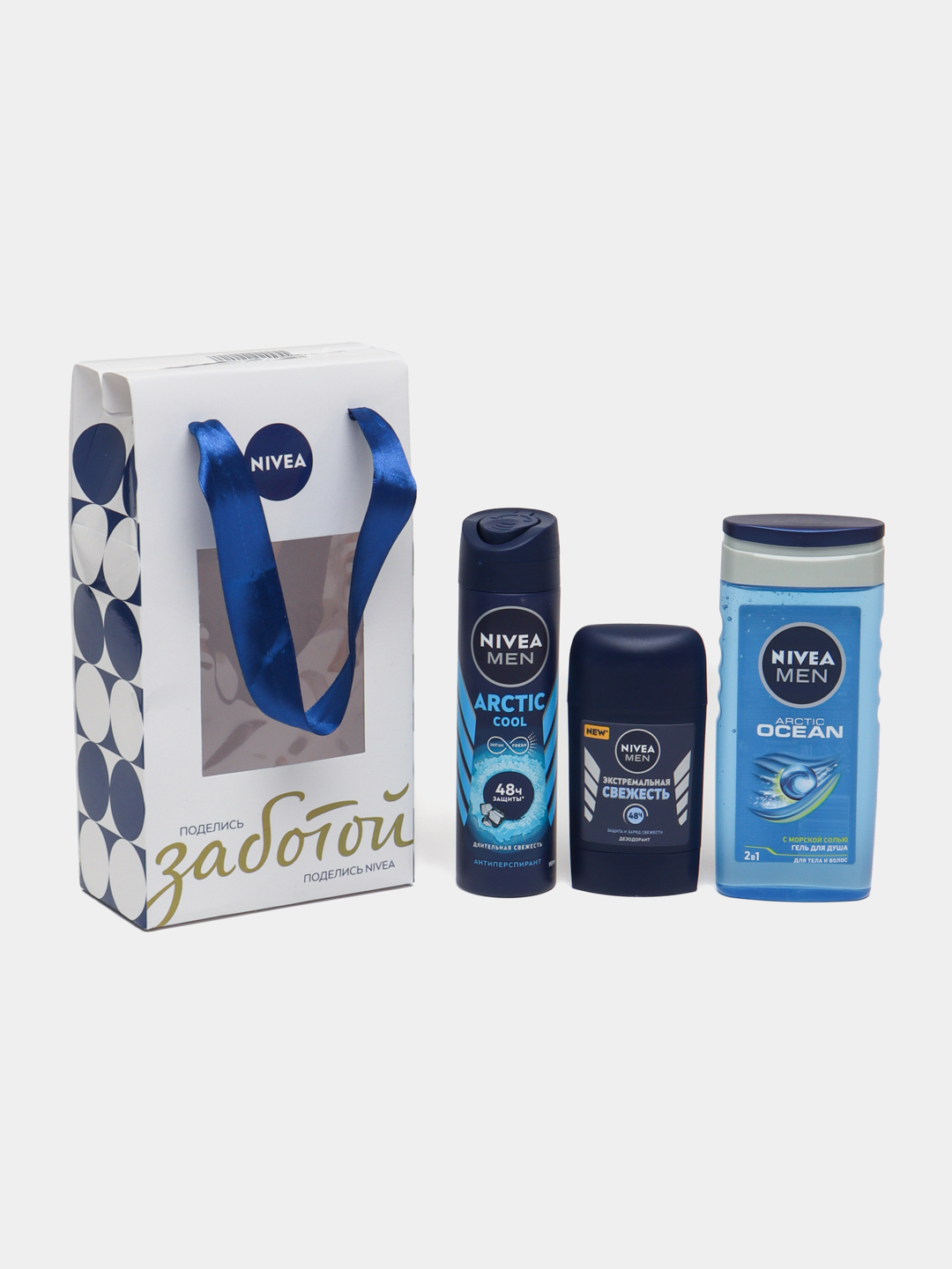 Подарочный набор Nivea Men "гель для душа, антиперспирант, дезодорант ...