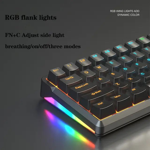 YINGBAO RUBBER A68 RGB yoritilgan mexanik oyin klaviaturasini arzon narxda sotib oling — Uzum ...