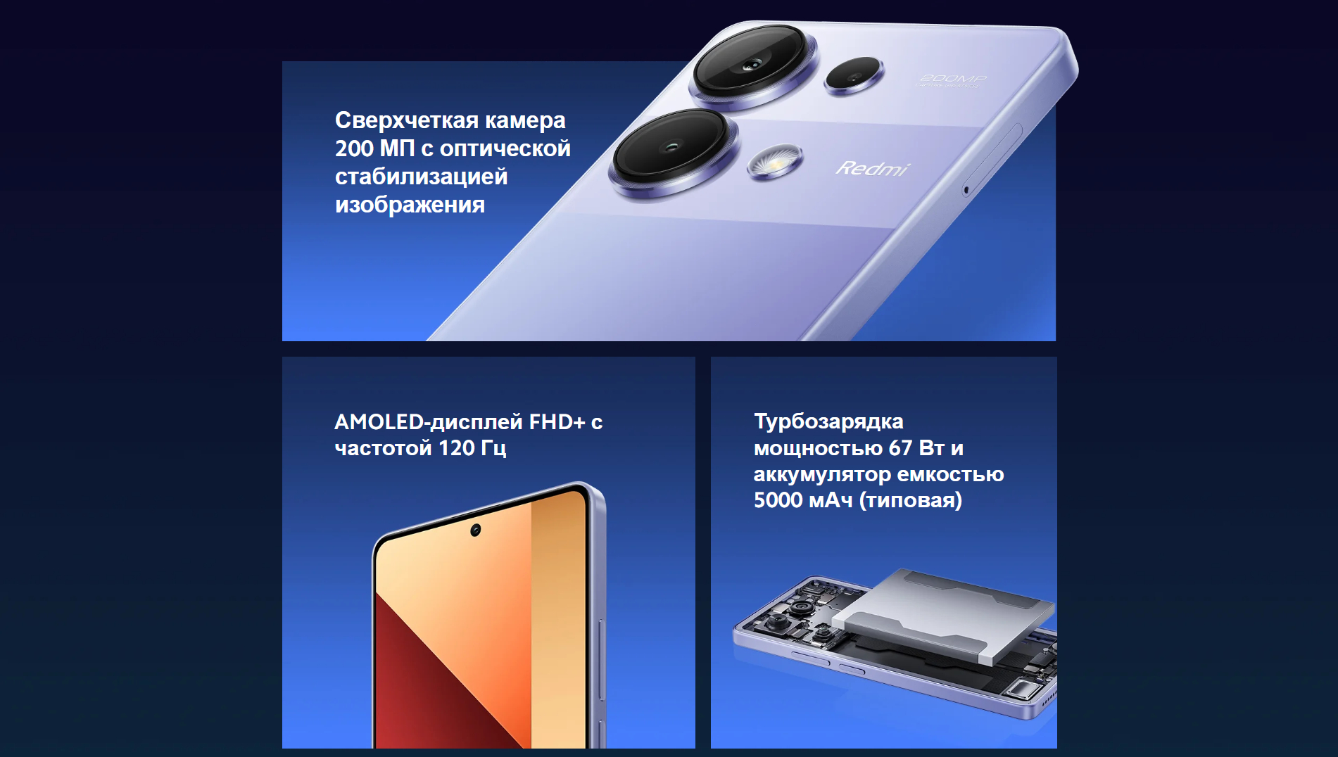 Смартфон Xiaomi Redmi Note 13 Pro, 8/256 ГБ, 12/512 ГБ, 6.67", 120 Hz ...
