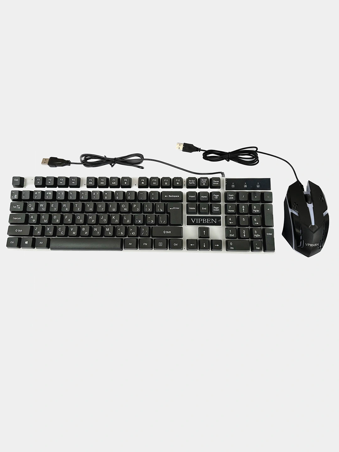 Simli USB o'yin klaviaturasi va sichqonchasi RGB VIPBEN 275000 so'mga 8 ...