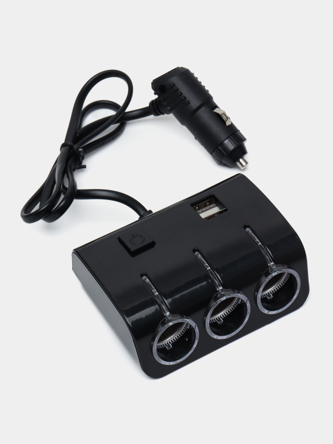 Тройник разветвитель прикуривателя c 3 гнездами и с двумя USB купить по ...