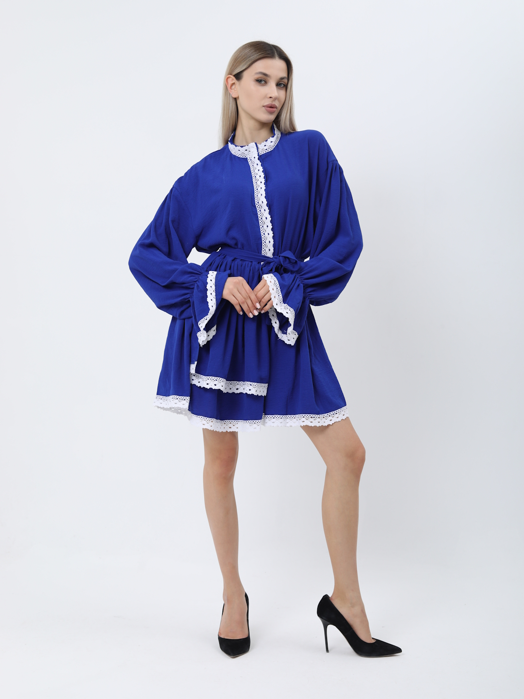 Платье женское черное с рюшами и воланами купить по низким ценам в интернет-магазине Uzum (888072)