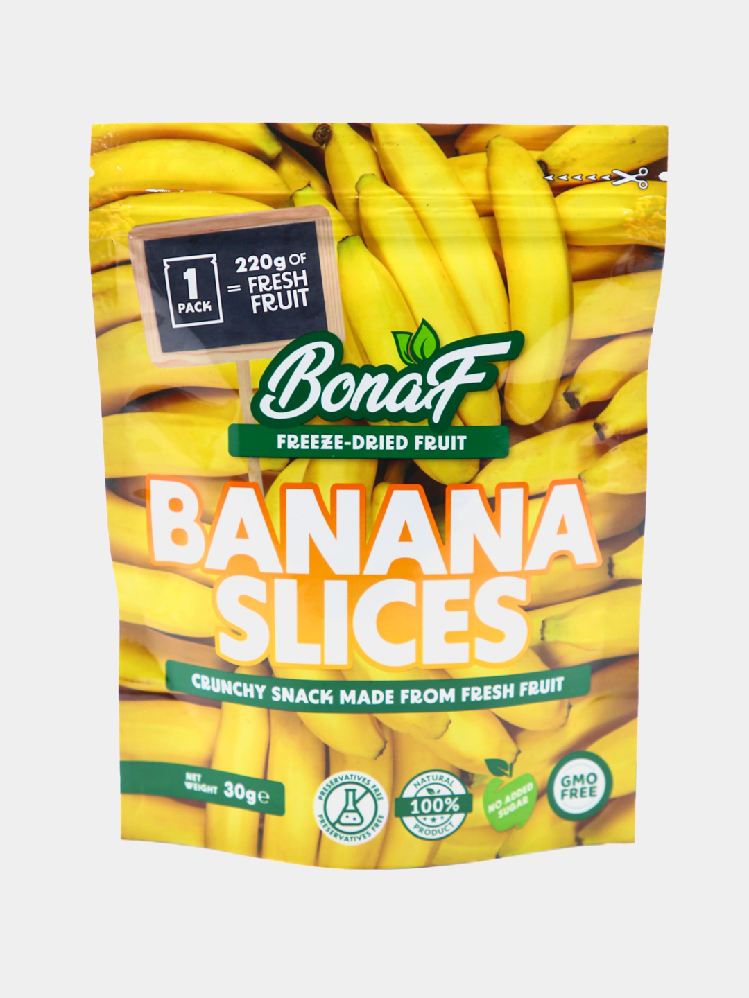 Сублимированные, сушеные фрукты BonaF Banan Freeze-Dried, Банан, 30 г ...