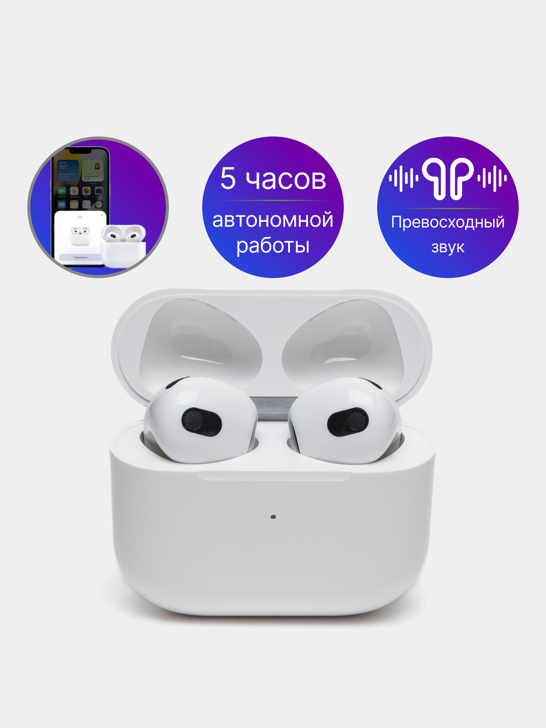 Беспроводные наушники Pods 3, c беспроводной зарядкой и анимацией ...