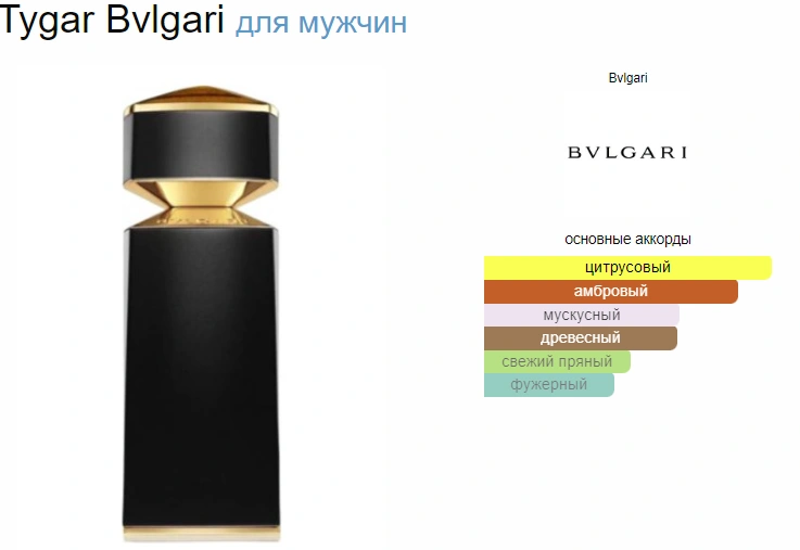 Мужские духи Bvlgari Tygar, парфюм в пробнике Bulgari Tiger, 100 мл за ...