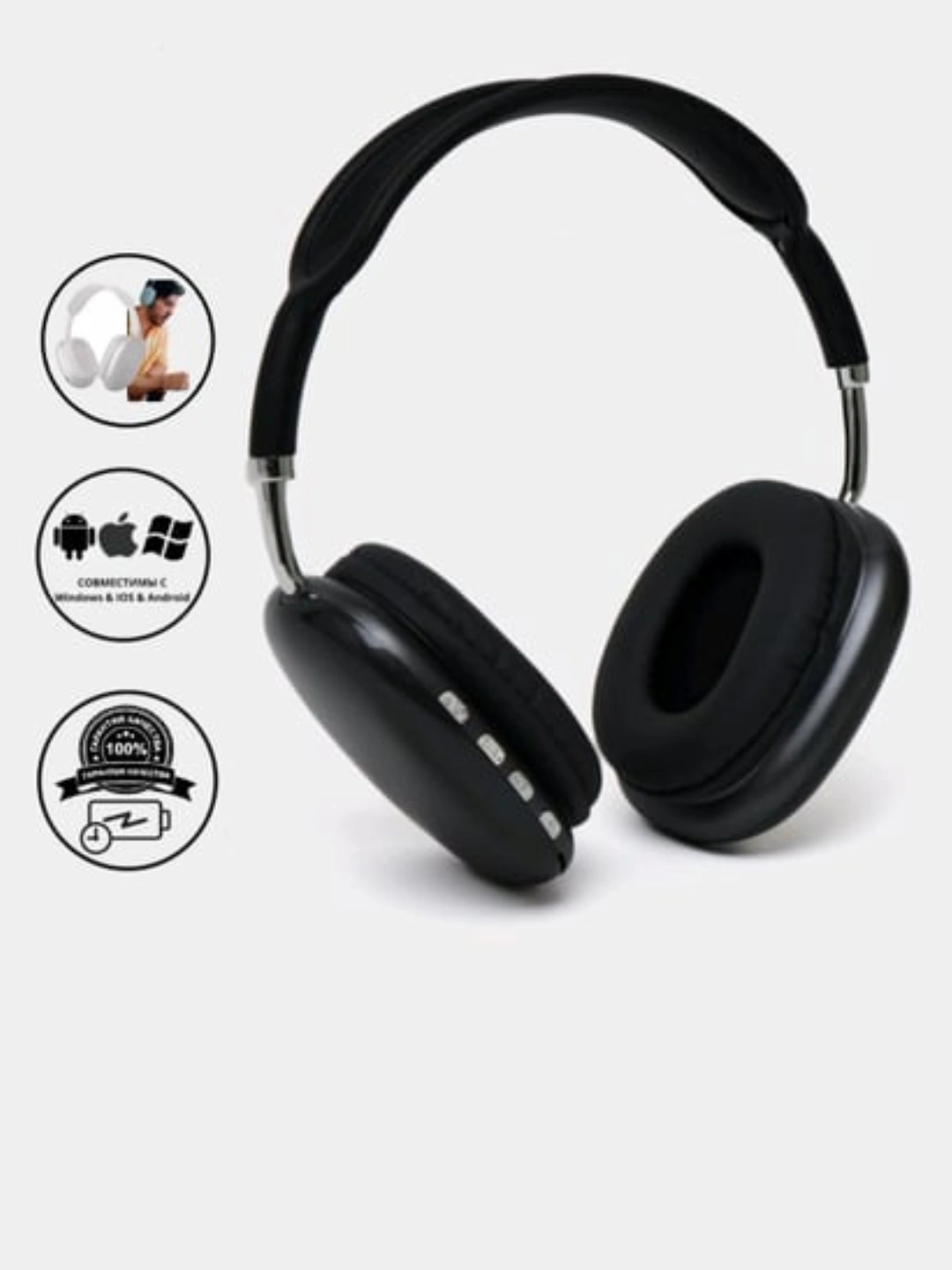 Simsiz Bluetooth quloqchin P9 max, quloqchin mikrofonli, to'liq o ...