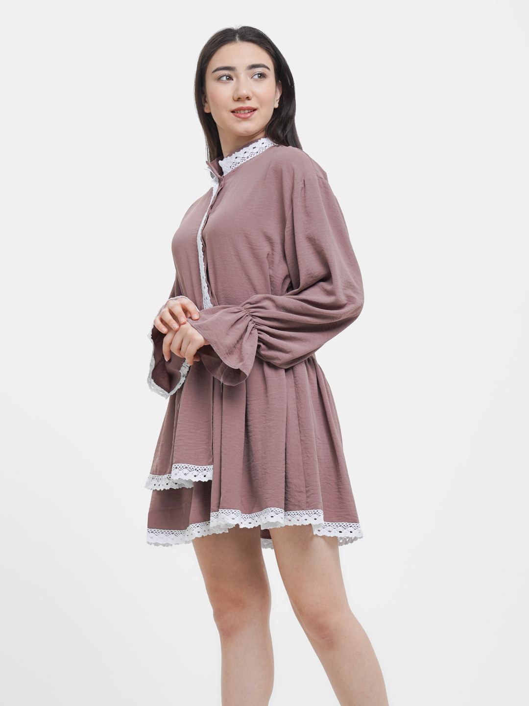 Платье женское черное с рюшами и воланами купить по низким ценам в интернет-магазине Uzum (888072)