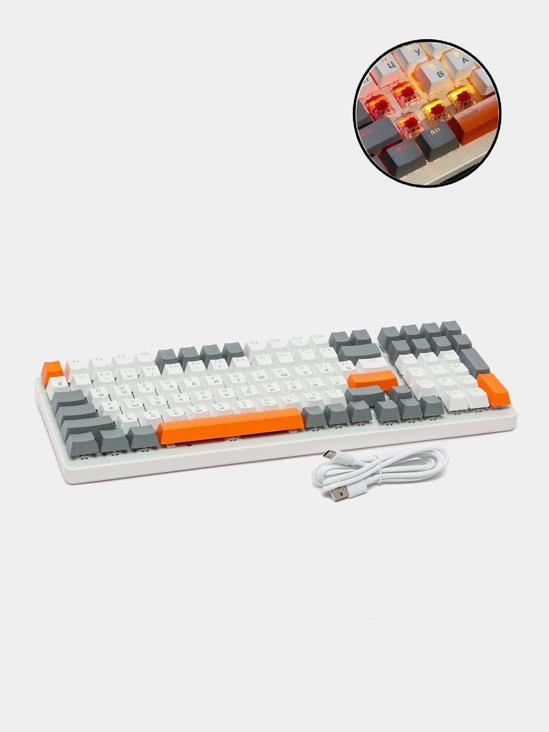 O'yin klaviaturasi, mexanik, lom[yuter uchun, RGB-yoritgichli Ziyoulang ...