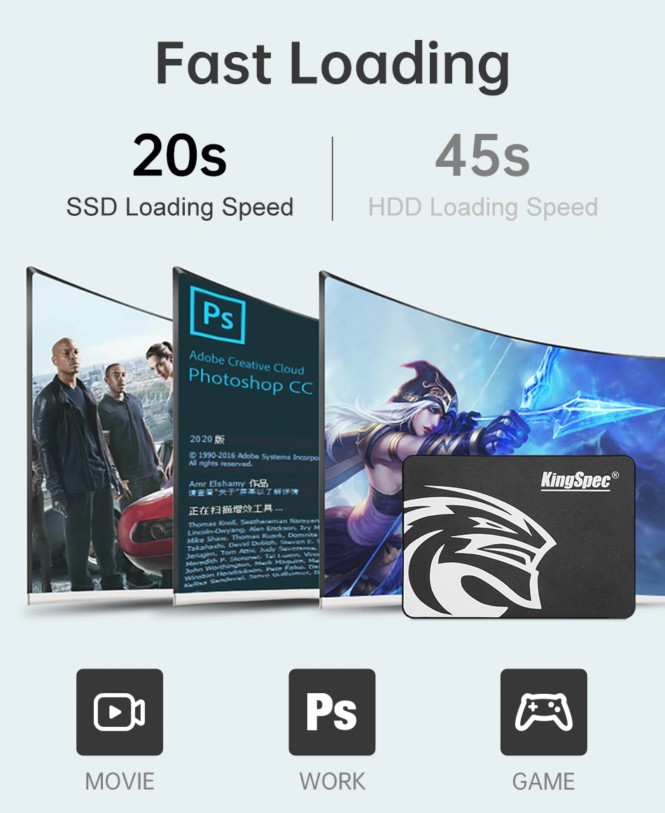 Qattiq disk KingSpec SSD 2.5 SATA III, 128 GB, 256 GB 512 GB, 1 TBni ...