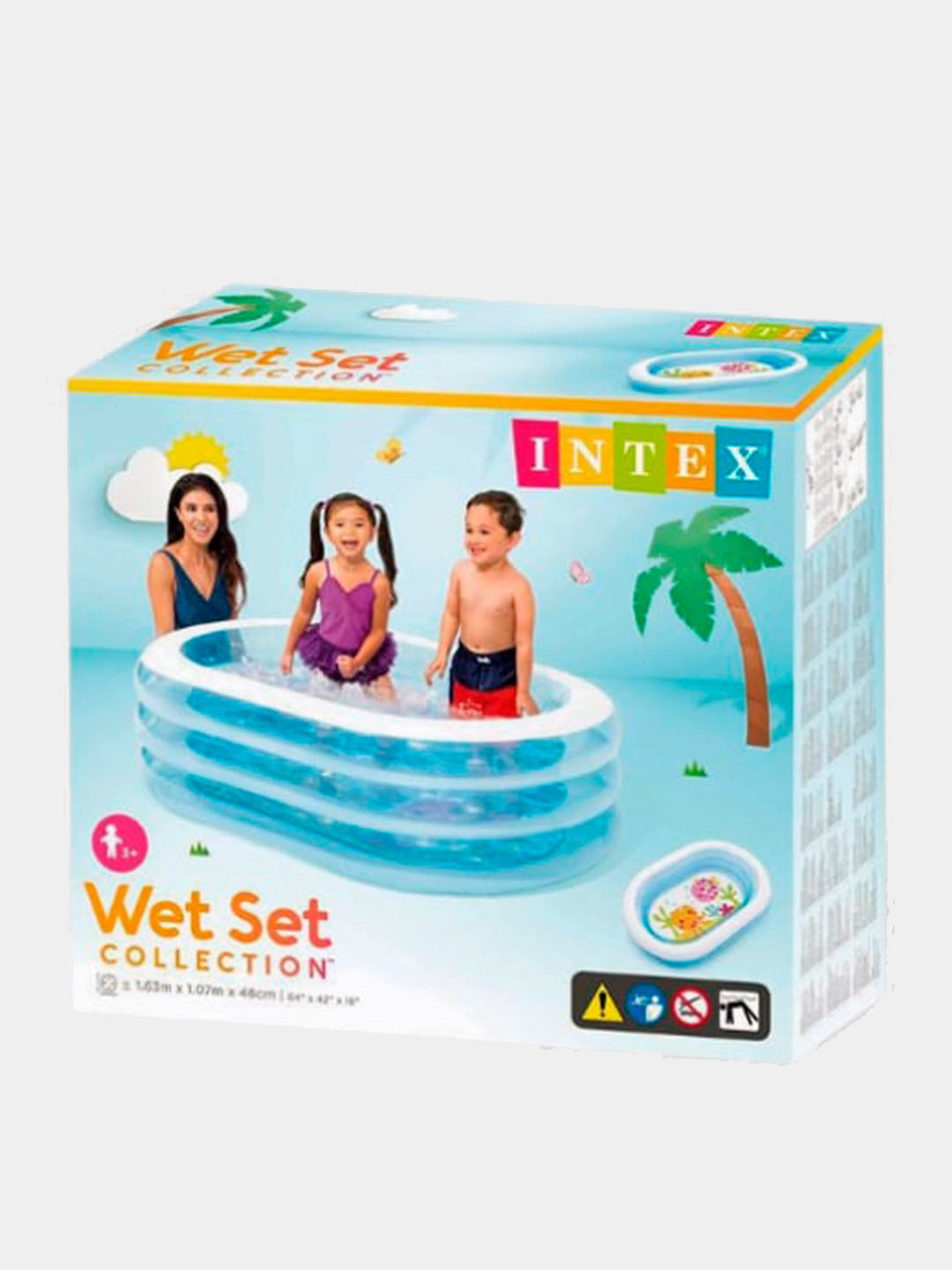 Детский надувной овальный бассейн, 163 * 107 * 46 см Intex 57482 купить по низким ценам в ...