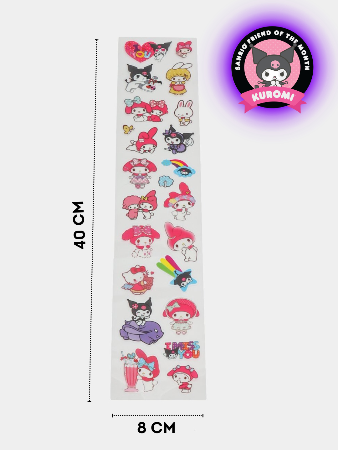 Stikerlar Kuromi, sanrio My Melody, nakleykalar 40 * 8 sm, 20+ stikerni ...